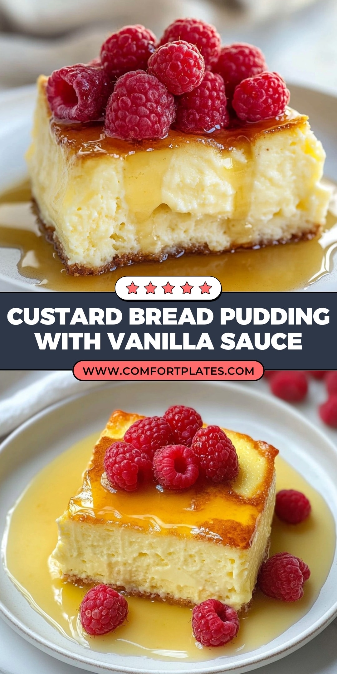 Custard Bread Pudding Recipe: Creamy Delight with Vanilla Sauce