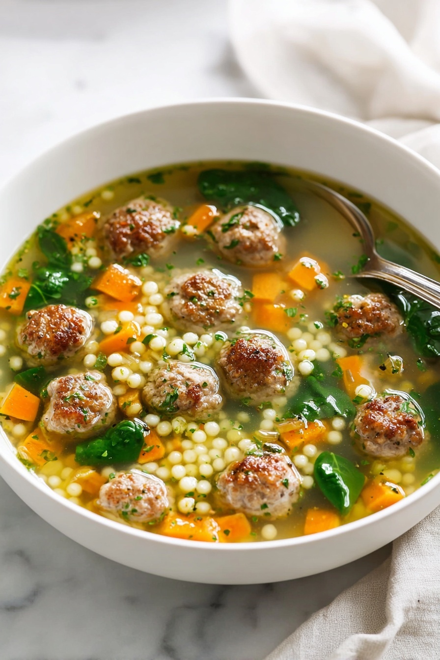 Italian Wedding Soup with Meatballs and Spinach | Cozy & Delicious